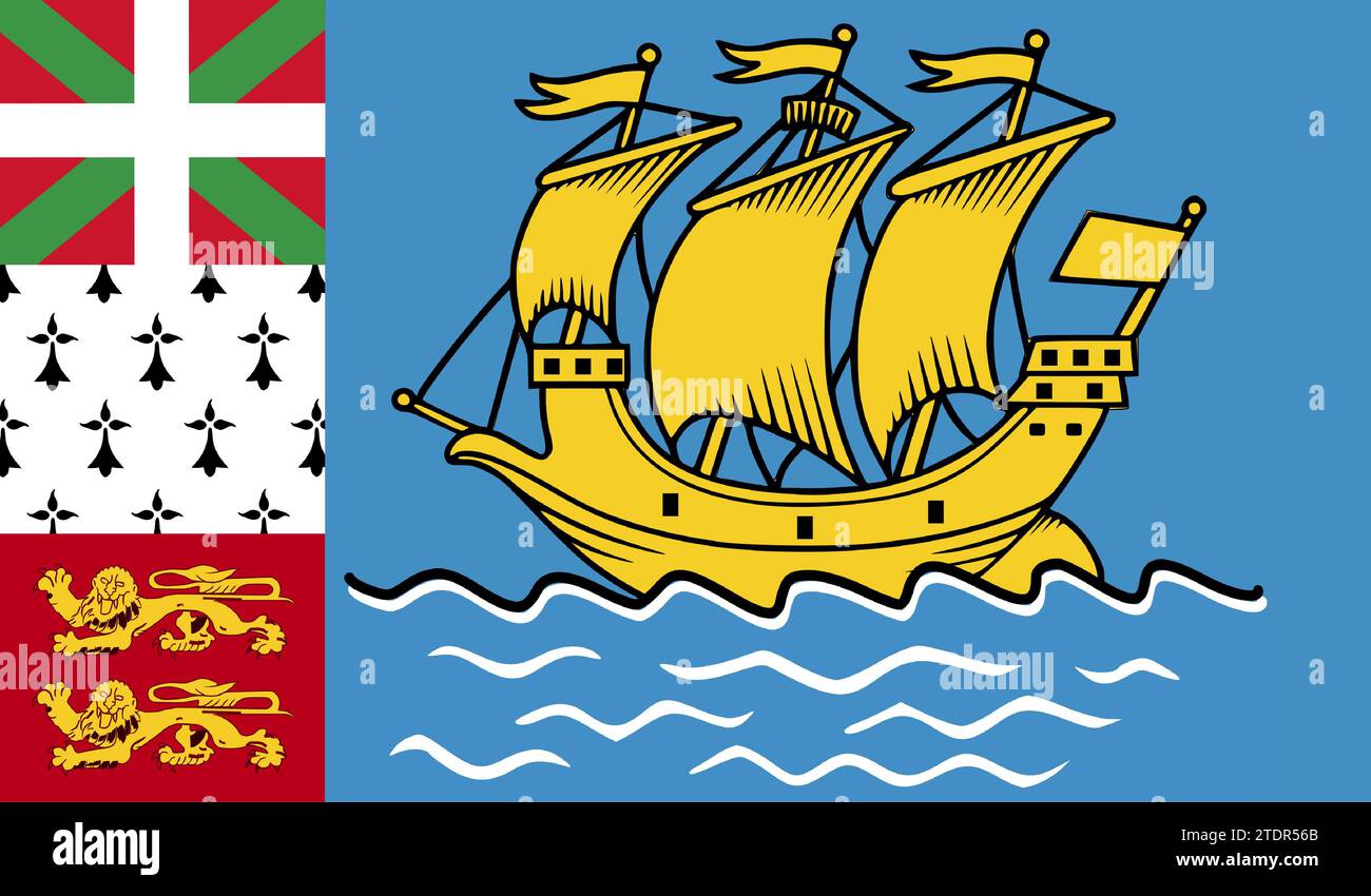 High detailed flag of Saint Pierre and Miquelon. National Saint Pierre ...