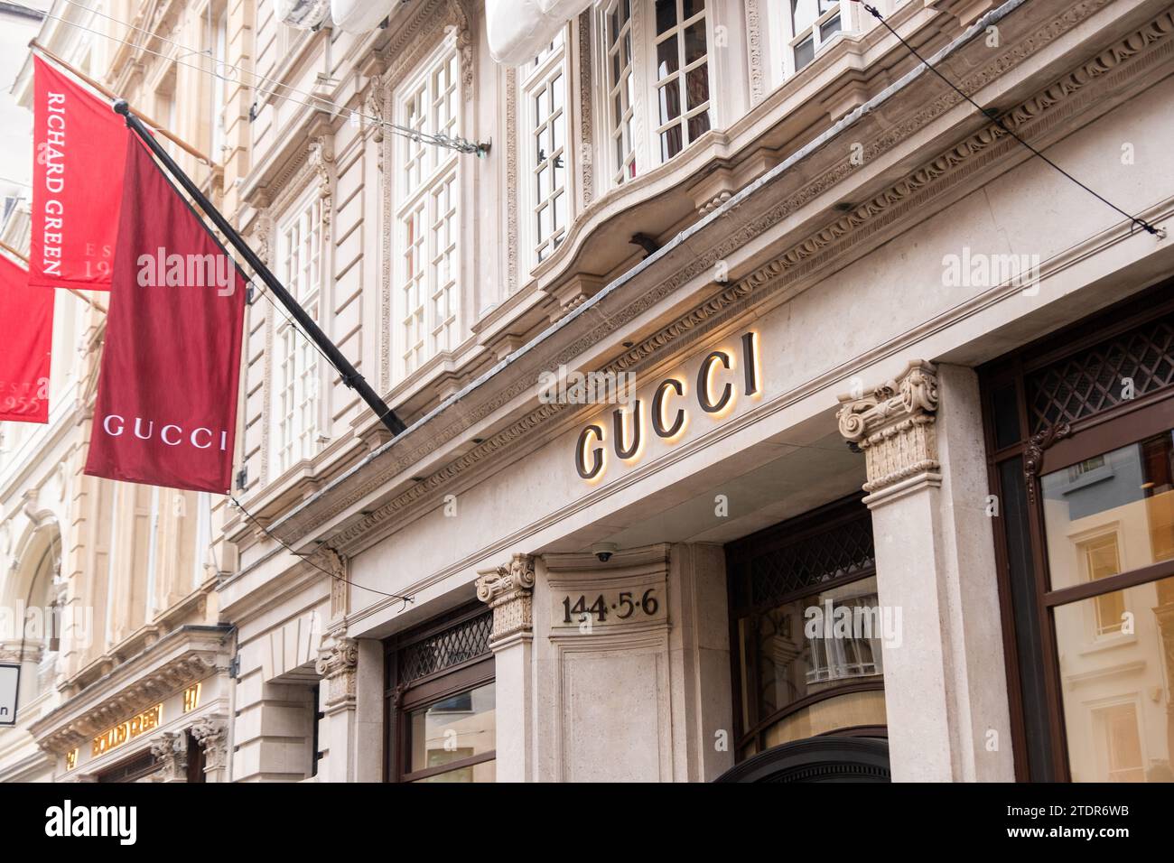 LONDON- DECEMBER 14, 2023: Gucci on Bond Street. Flagship store for ...