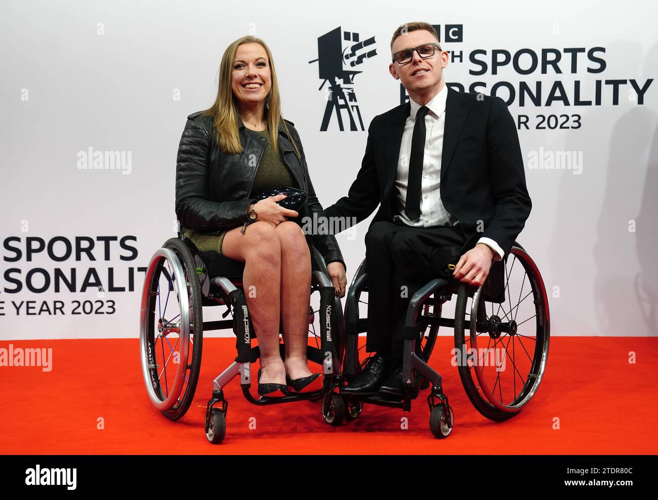 Hannah Cockroft and Nathan Maguire arrives for the 2023 BBC Sports ...