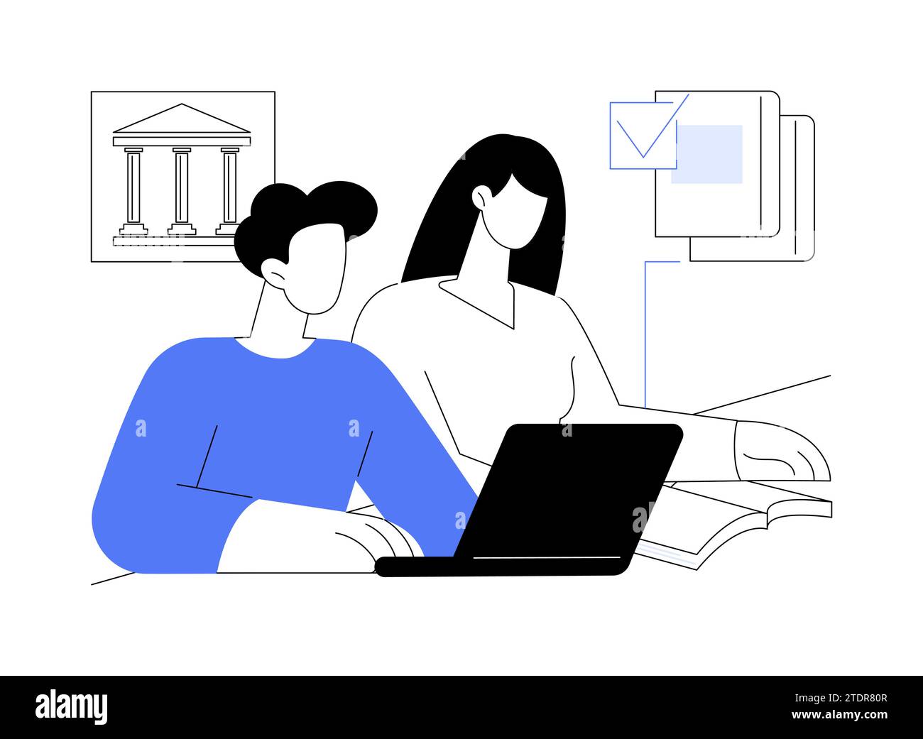 Study together isolated cartoon vector illustrations Stock Vector Image ...