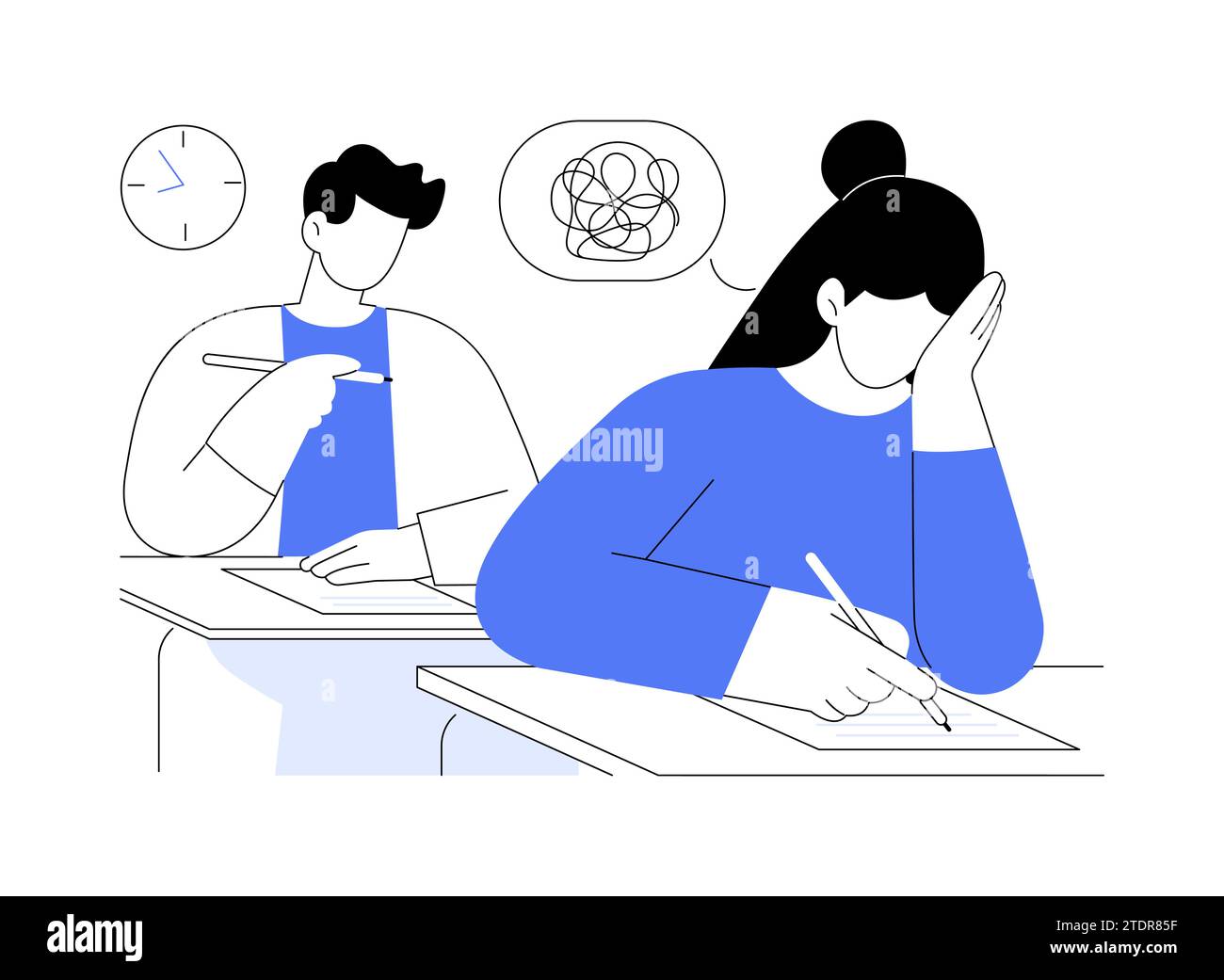 Stressed at the exam isolated cartoon vector illustrations Stock Vector ...