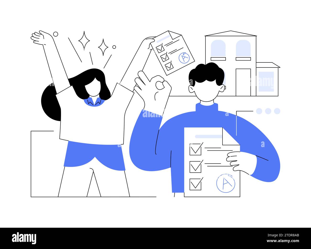 Passed the test isolated cartoon vector illustrations Stock Vector ...