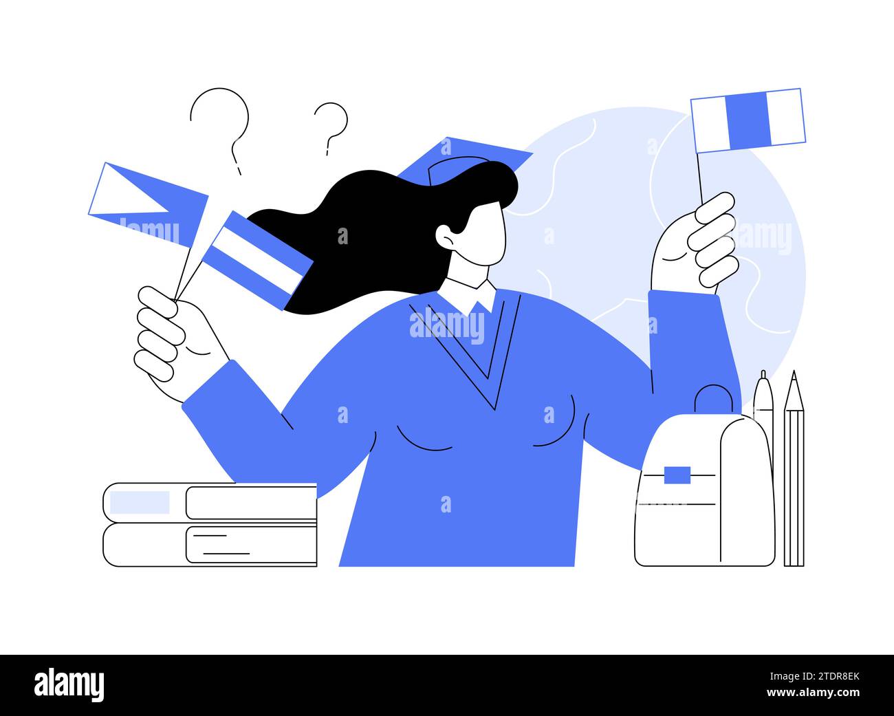 Choosing where to study isolated cartoon vector illustrations Stock ...