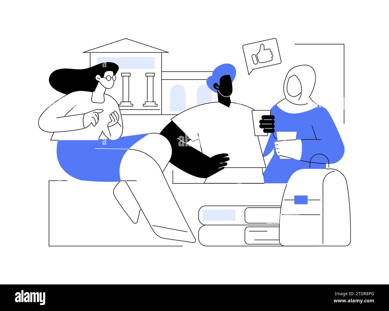 Making new friends isolated cartoon vector illustrations Stock Vector ...