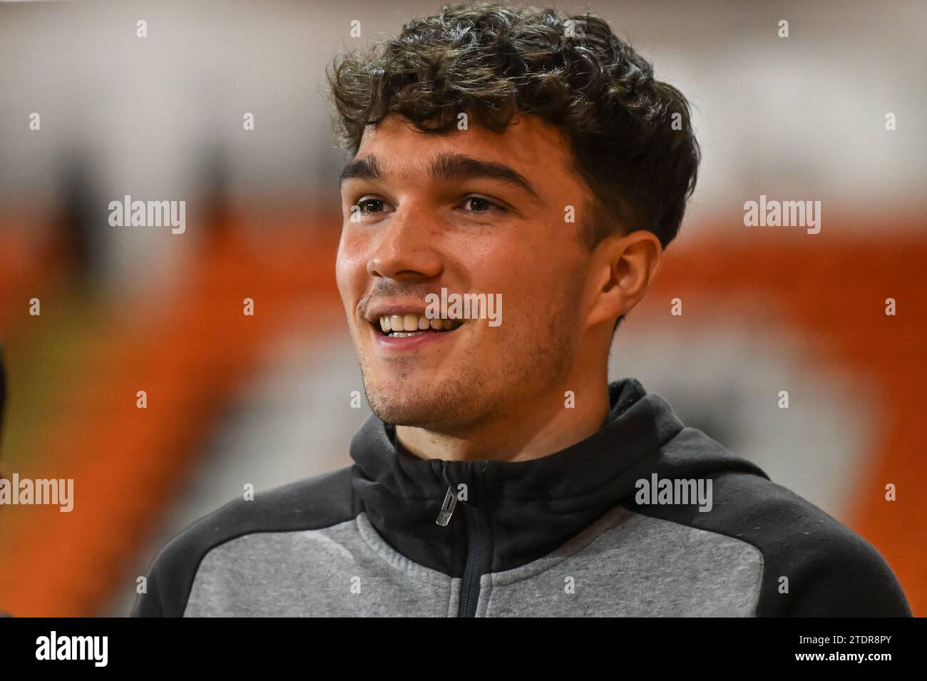 Kyle Joseph #9 of Blackpool arrives ahead of the Emirates FA Cup Second ...