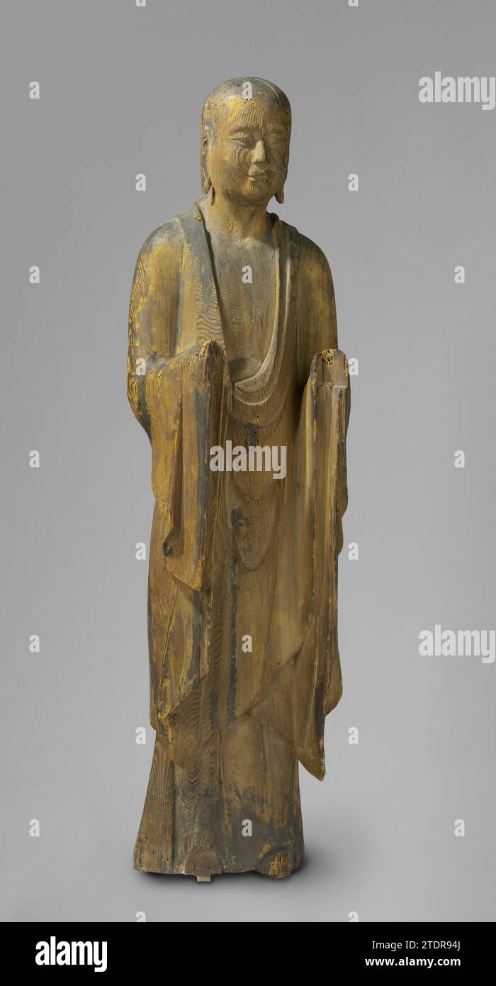 Two Bodhisattvas, anonymous, c. 1275 - c. 1350 Standing monk, one of ...