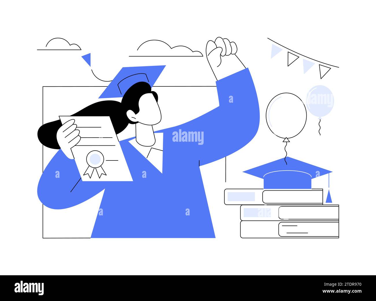 Happy graduate isolated cartoon vector illustrations Stock Vector Image ...