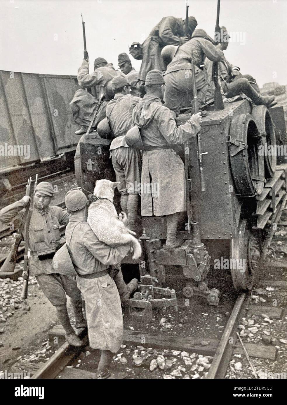 SINO-JAPANESE WAR 1937-1945. A unit of the Japanese Railway Corps ...