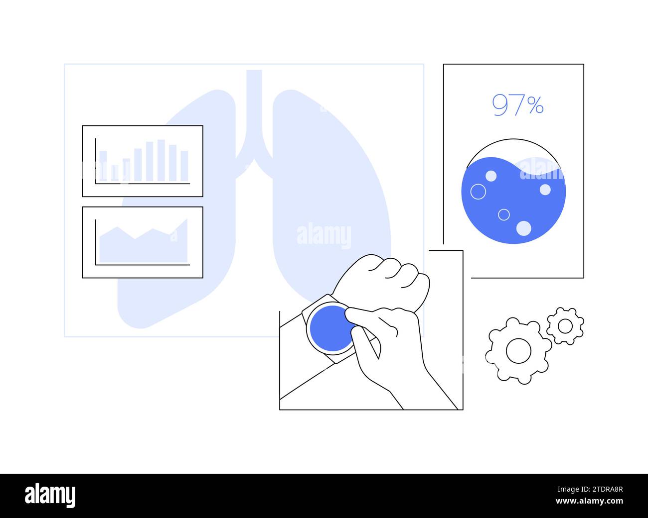 Smartwatch blood oxygen level monitoring isolated cartoon vector ...