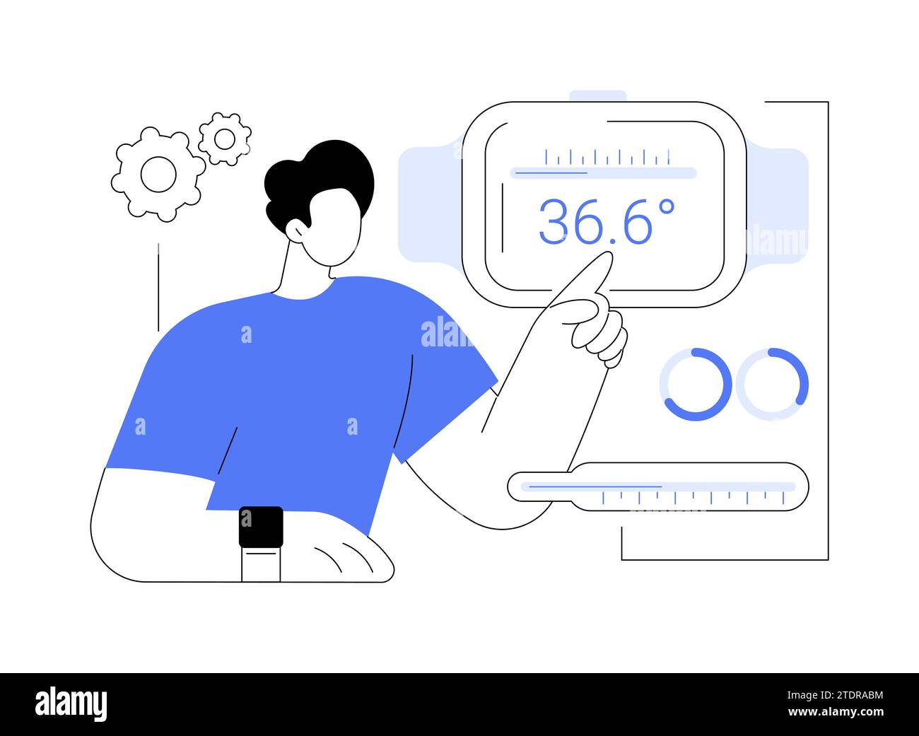 Smartwatch body temperature monitoring isolated cartoon vector ...