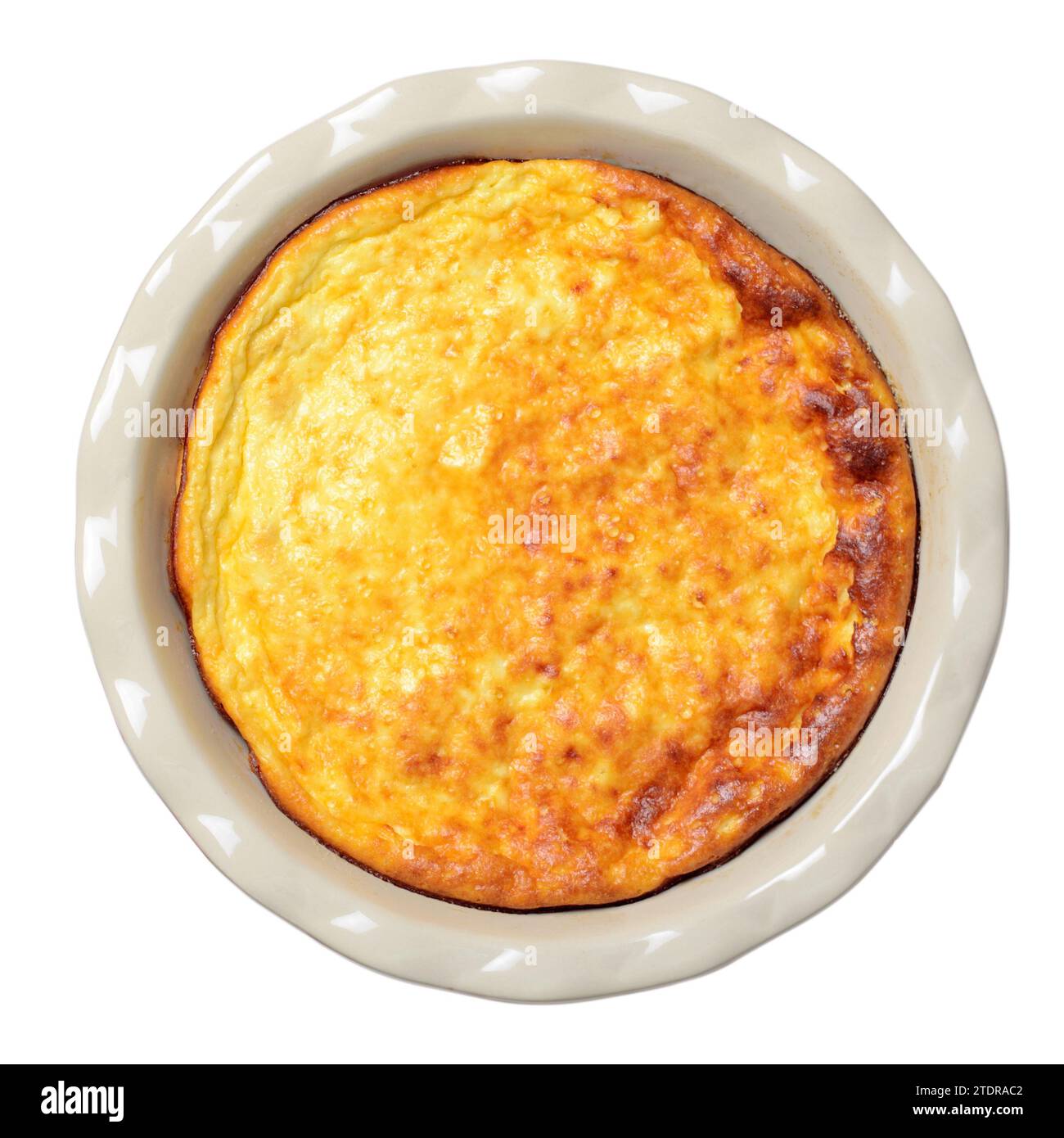 Cottage Cheese Pie, Homemade Pie on White Isolated Background Stock ...