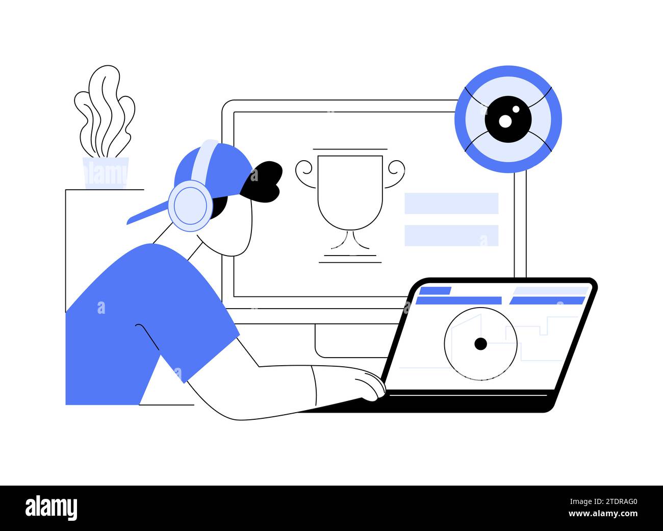 Computer video games isolated cartoon vector illustrations Stock Vector ...