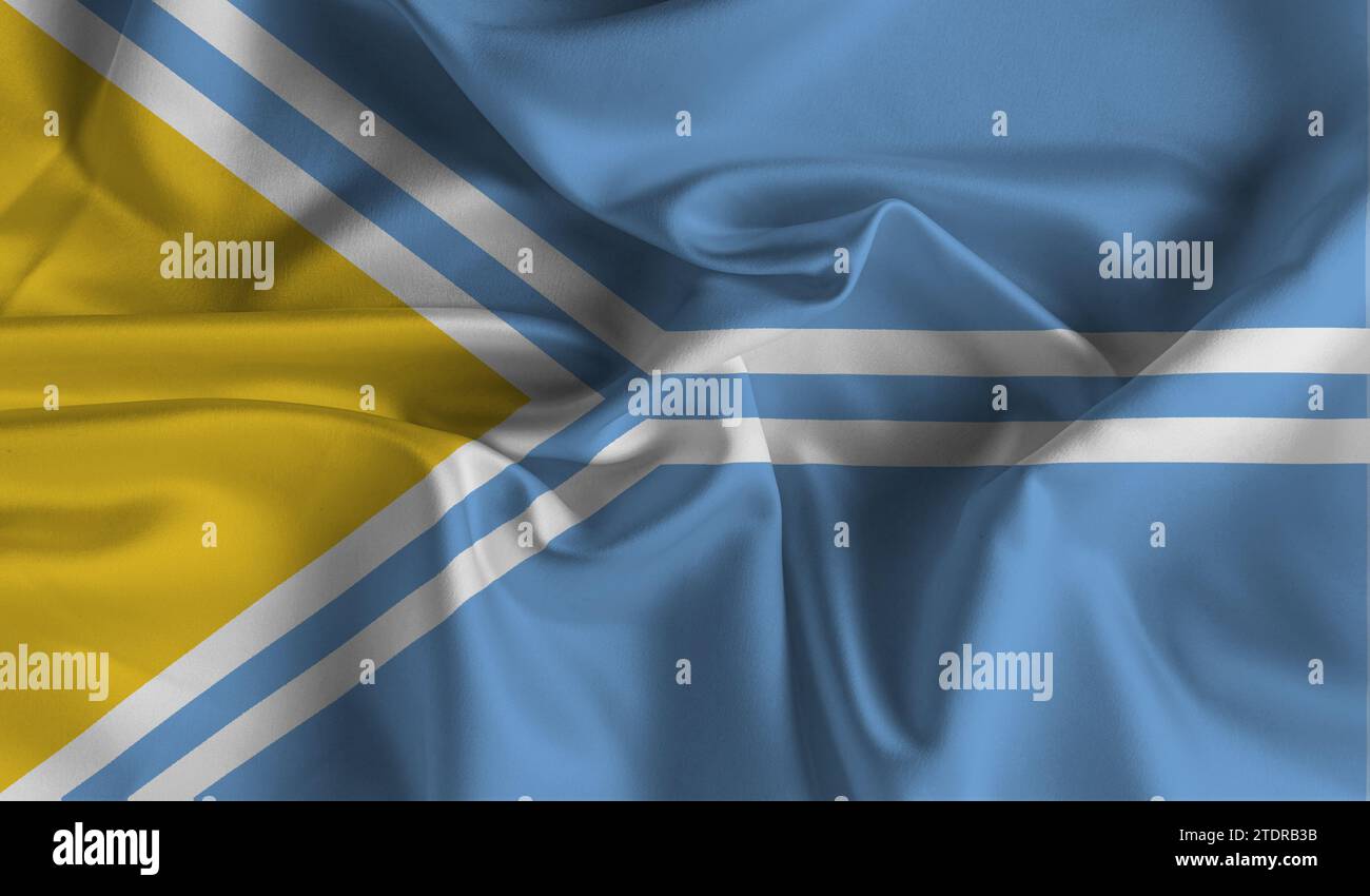 High detailed flag of Tuva. National Tuva flag. 3D illustration Stock ...