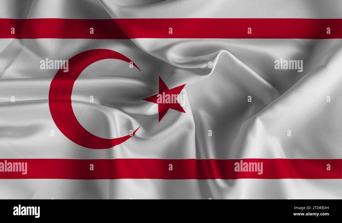 High detailed flag of Turkish Republic of Northern Cyprus. National ...