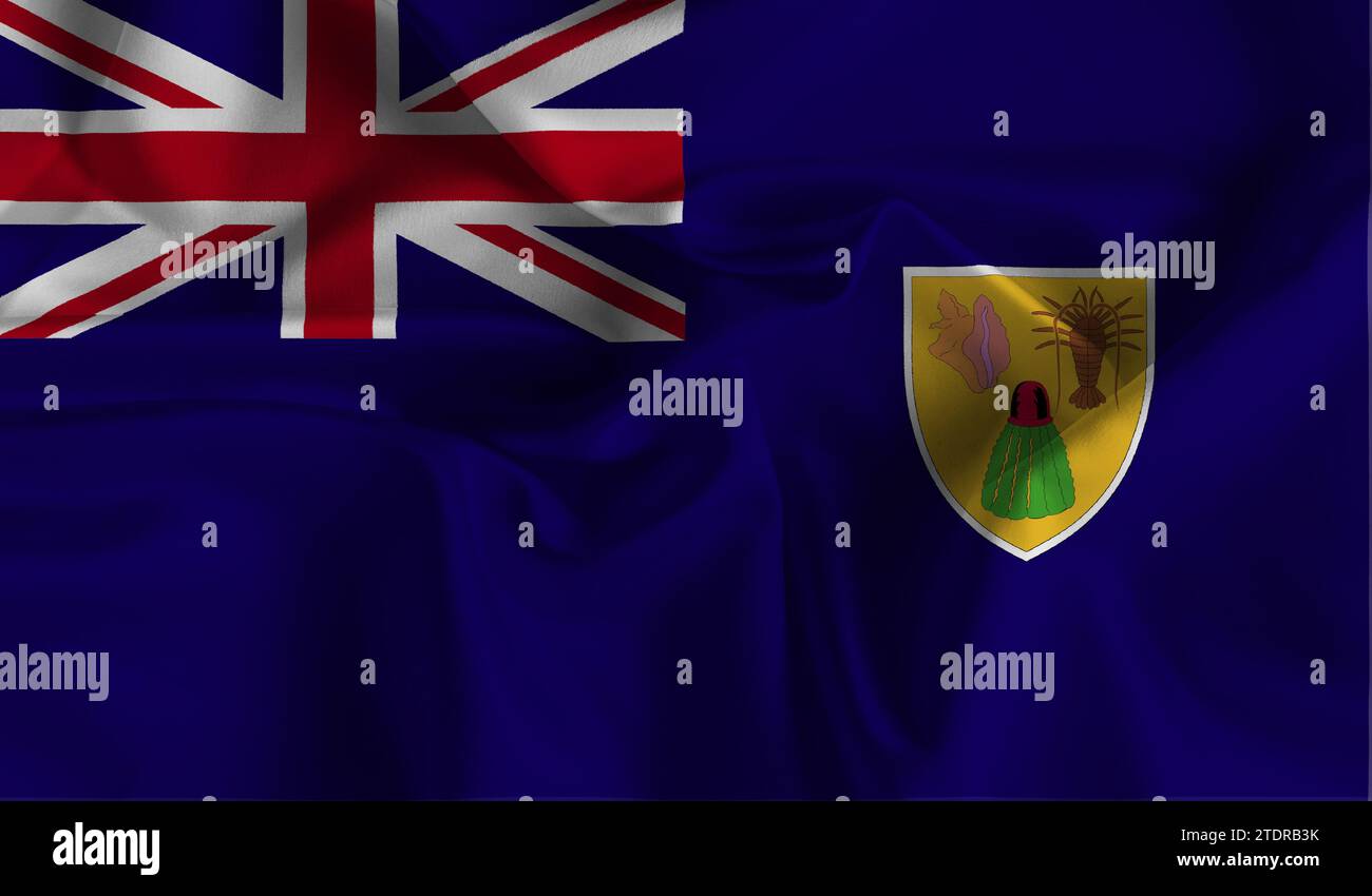 High detailed flag of Turks and Caicos Islands. National Turks and ...