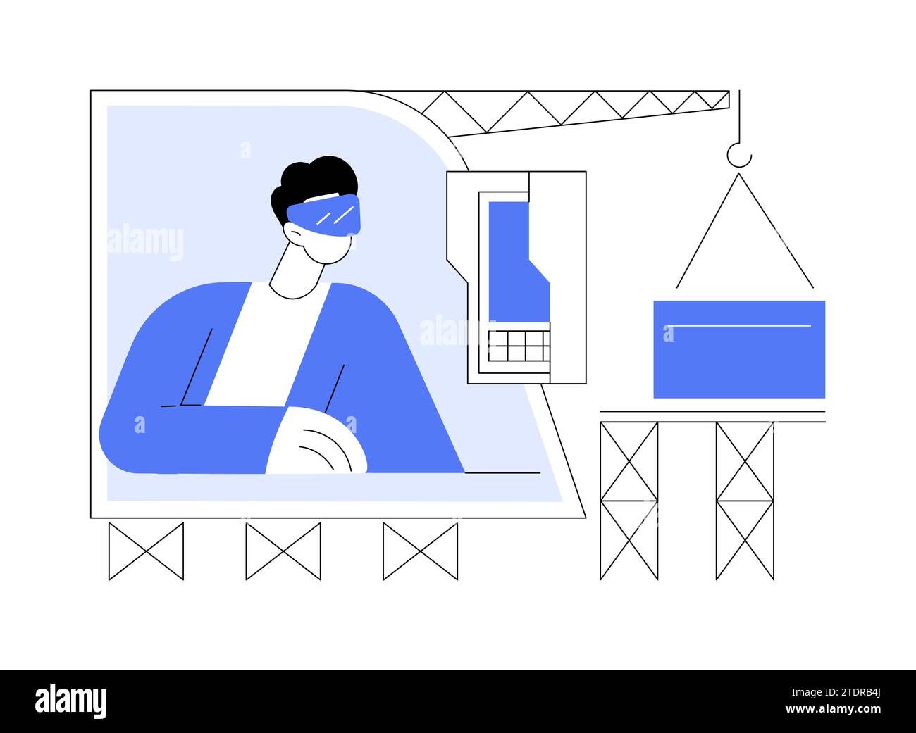 VR in construction isolated cartoon vector illustrations Stock Vector ...