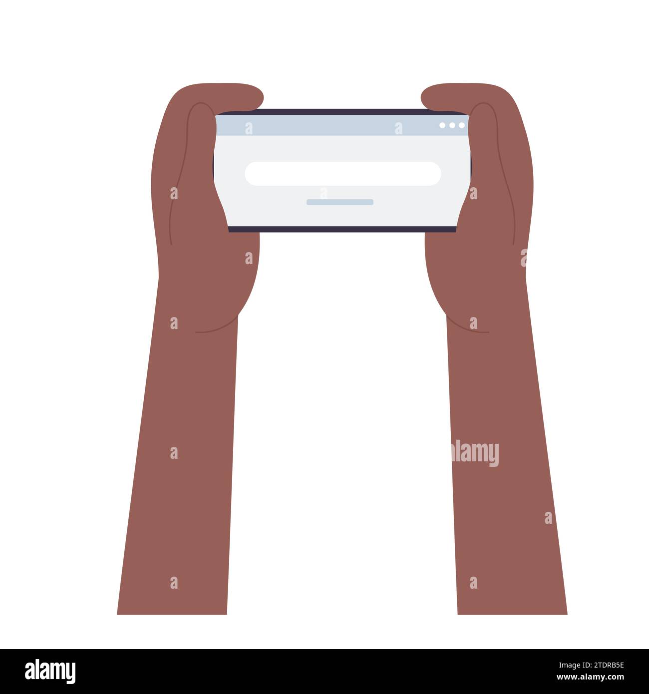 Human hands holding phone. Screen smartphone user, social media gadget ...