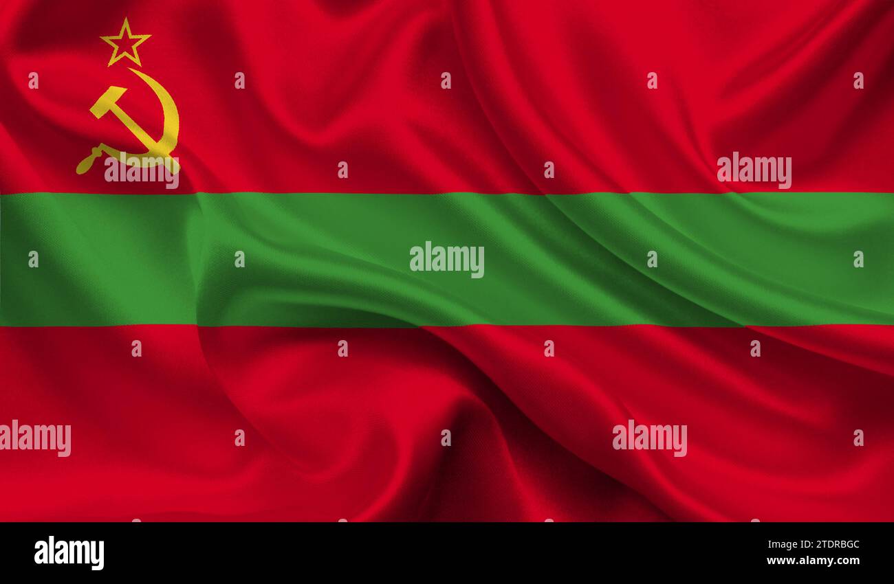 High detailed flag of Transnistria. National Transnistria flag. 3D ...