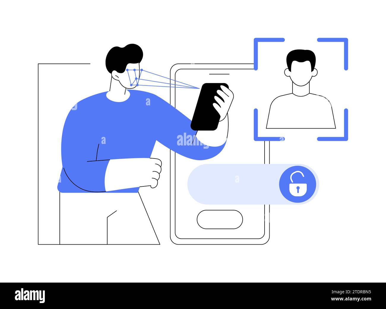 Facial recognition isolated cartoon vector illustrations Stock Vector ...