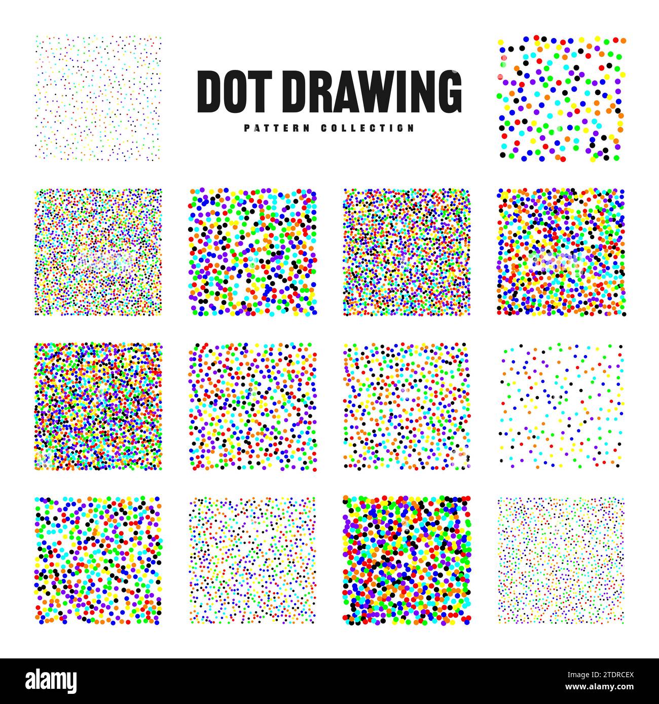 Square shaped dotted objects, vintage stipple elements. Stippling ...