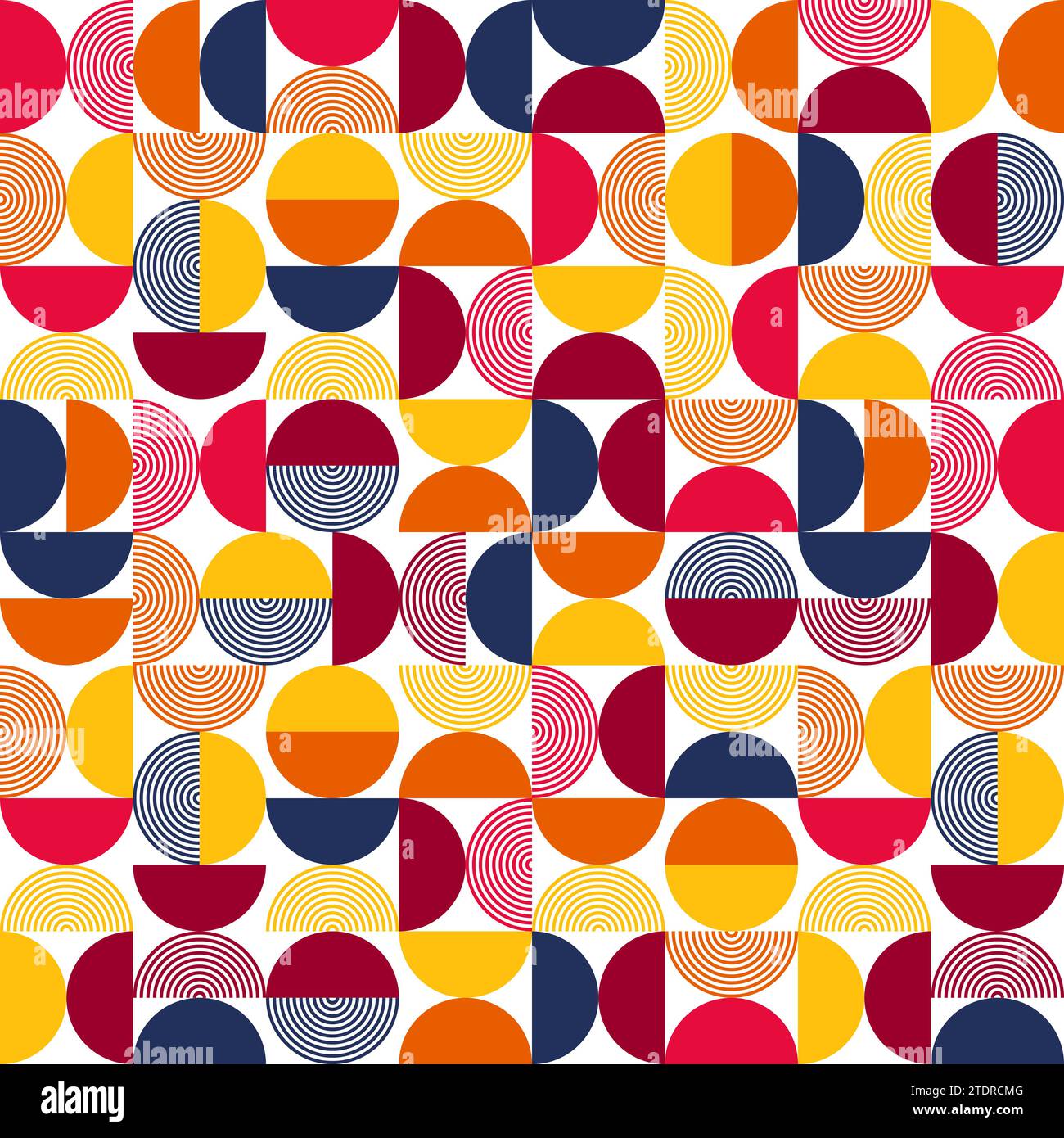 Geometric trendy pattern, Bauhaus style. Modern colorful background with simple elements. Retro ...