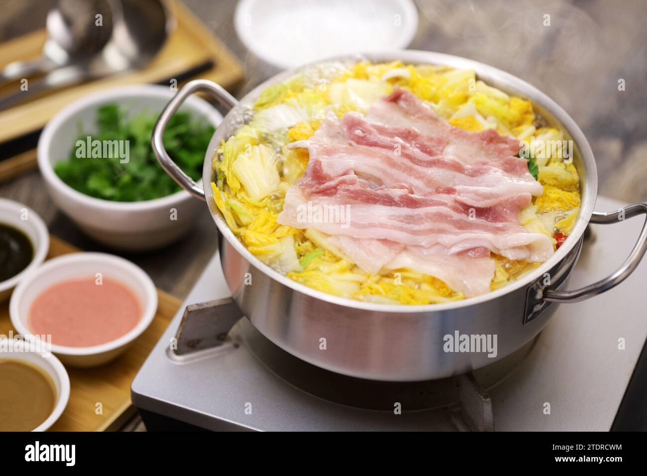 Taiwanese hotpot with sour Chinese cabbage pickles and pork belly ...