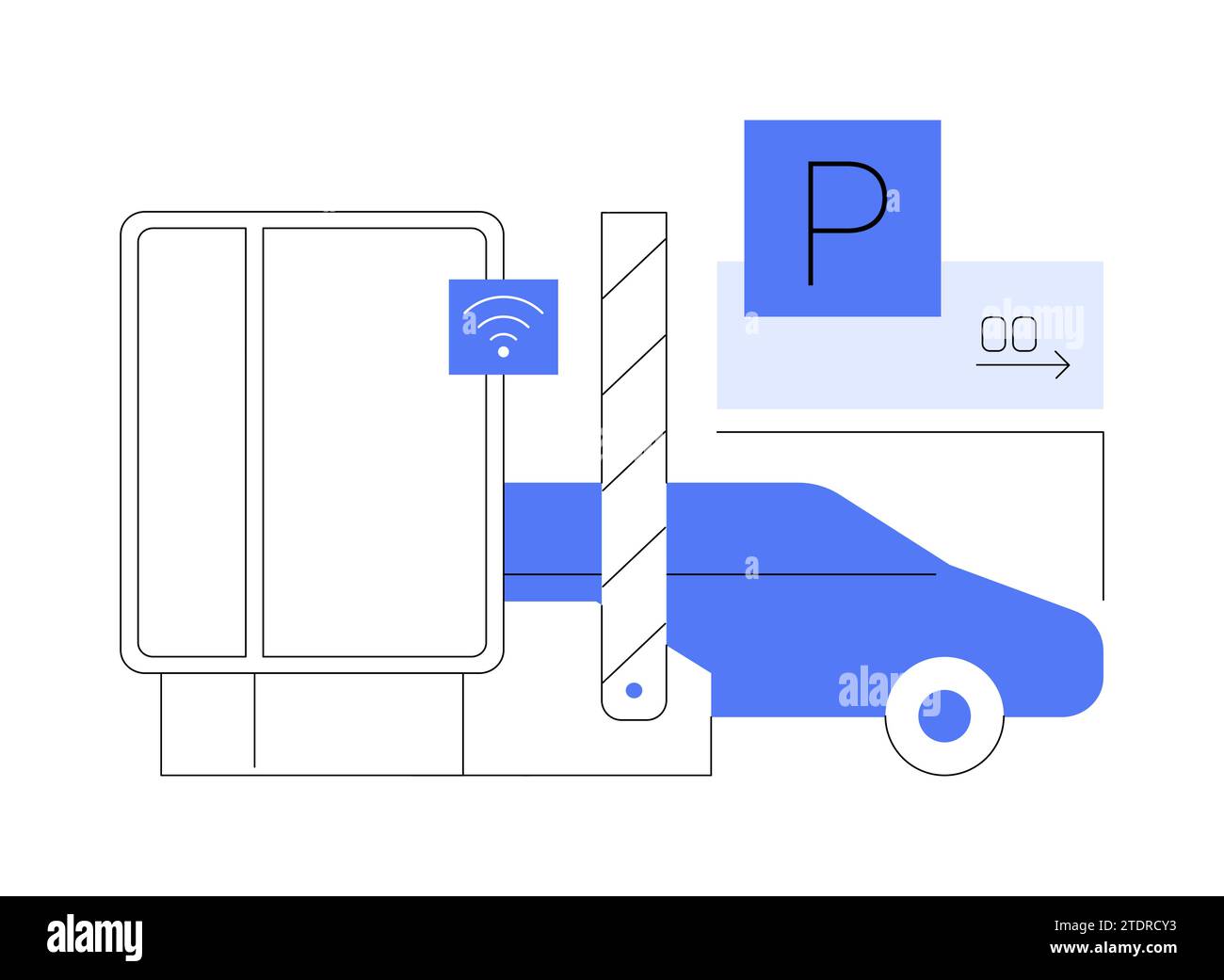 Parking entry station isolated cartoon vector illustrations Stock ...