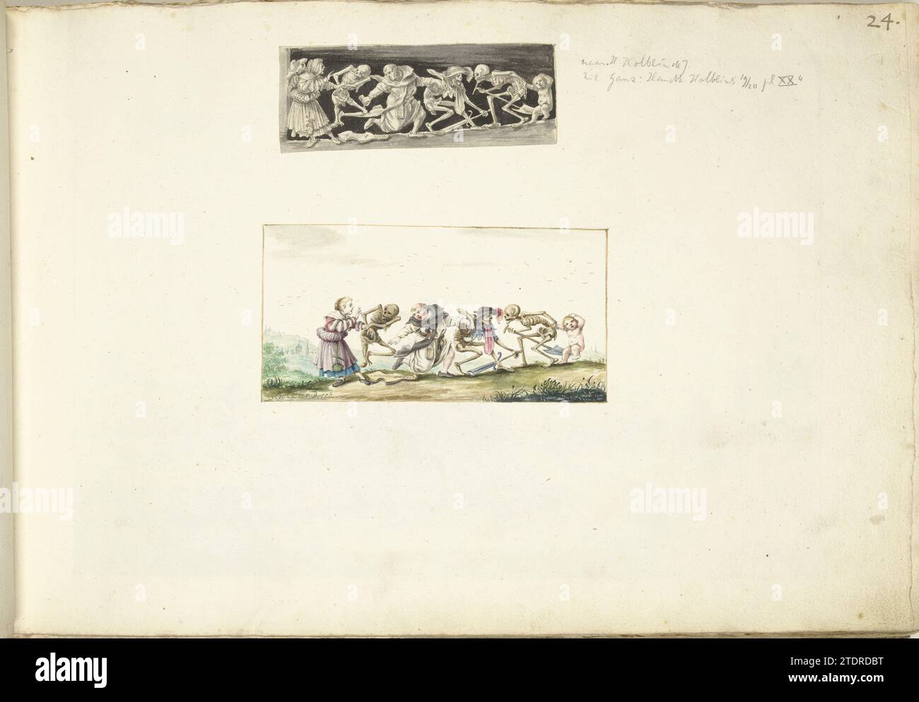 Dance of death, 1643 - c. 1687 Two drawings with the dance of death ...