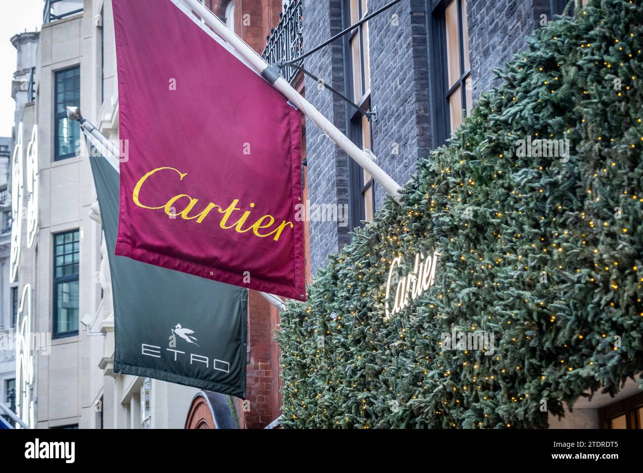 LONDON- DECEMBER 14, 2023: Cartier - luxury French fashion label, Bond ...