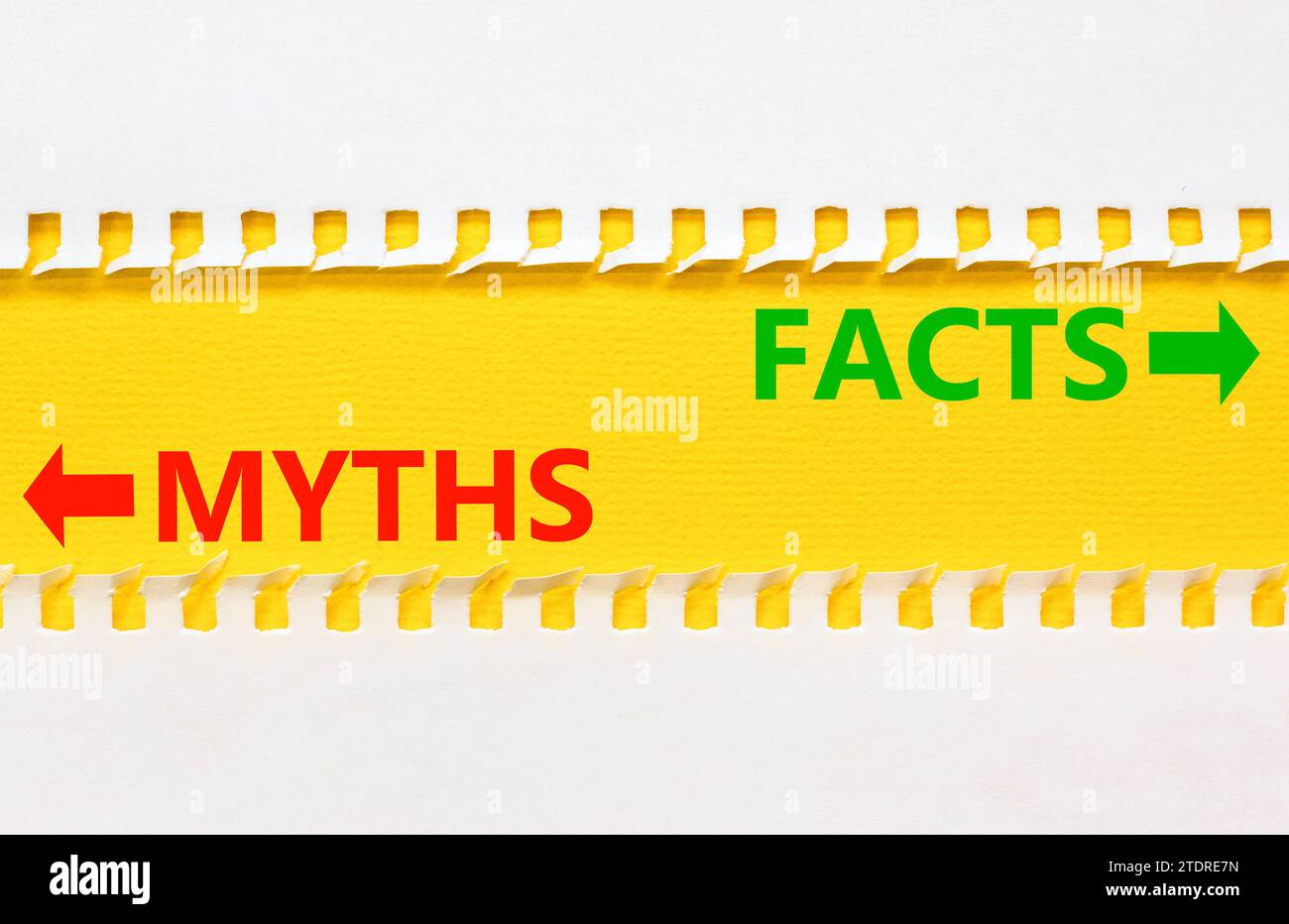 Facts or myths symbol. Concept word Myths and Facts on beautiful yellow ...