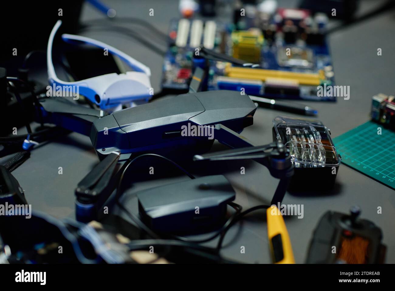 Variety of special electronic devices used by security service and ...