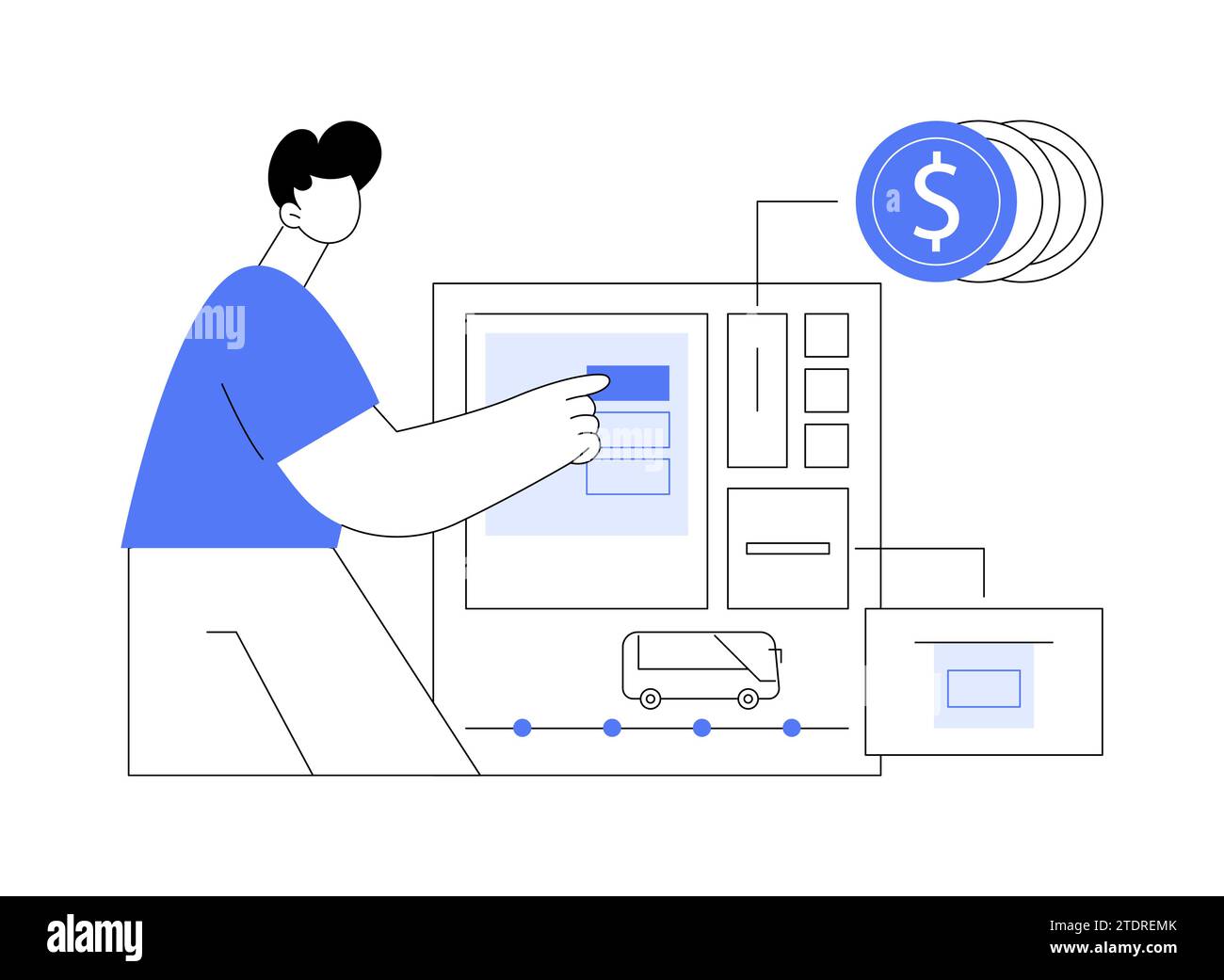 Ticket machine isolated cartoon vector illustrations Stock Vector Image ...
