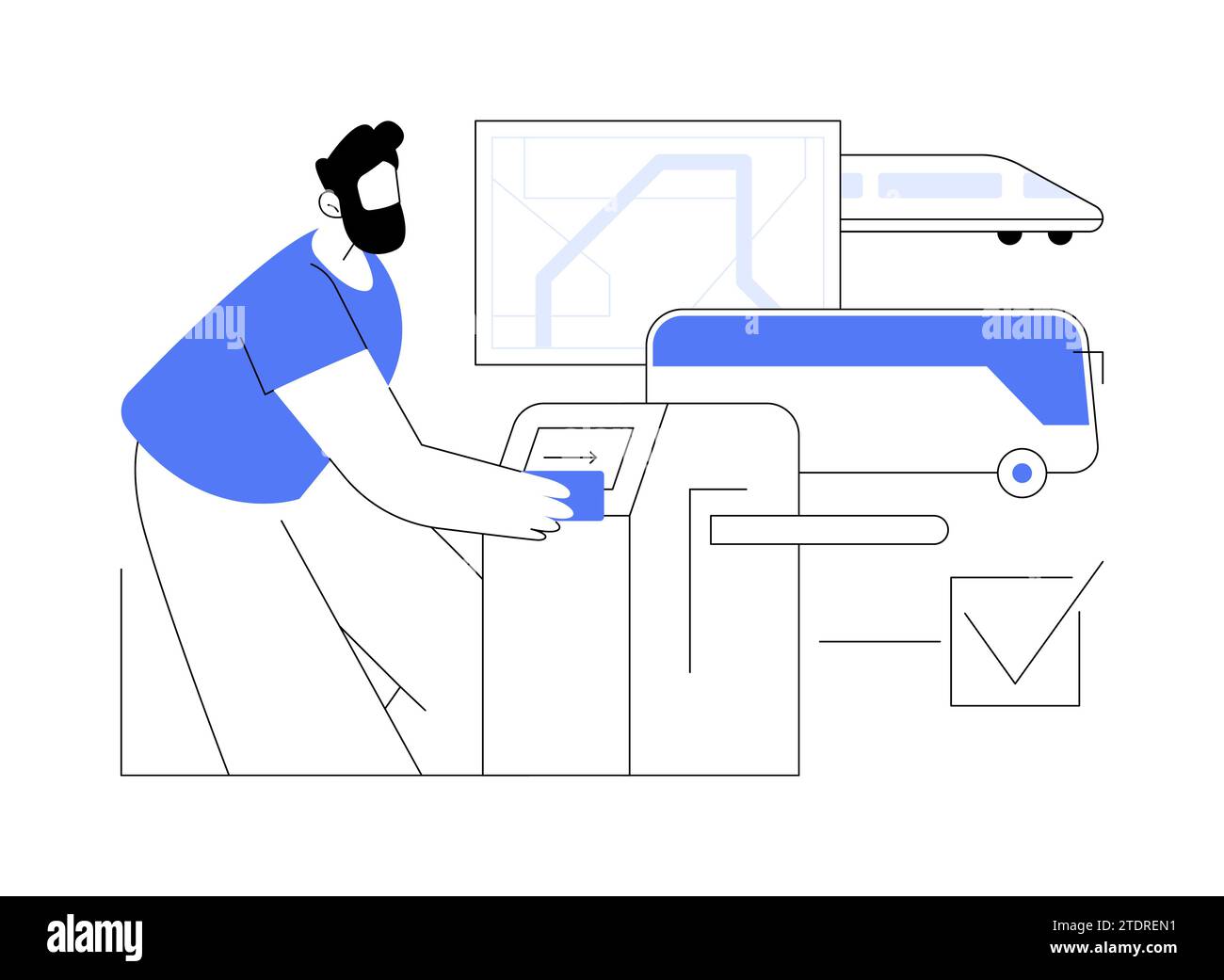 Transportation smart card isolated cartoon vector illustrations Stock ...