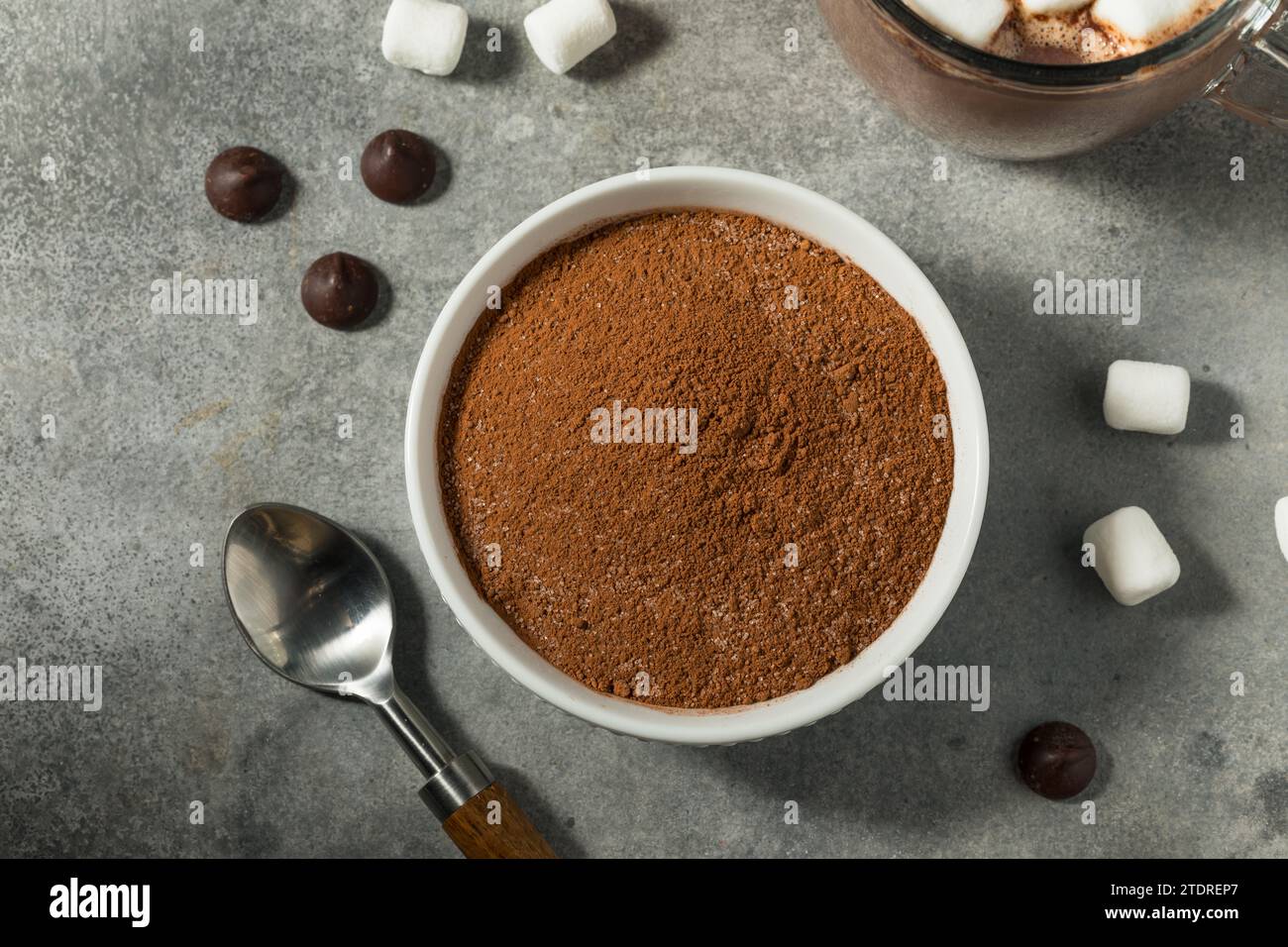 Dry Organic Hot Cocoa Chocolate Powder Mix in a Bowl Stock Photo - Alamy