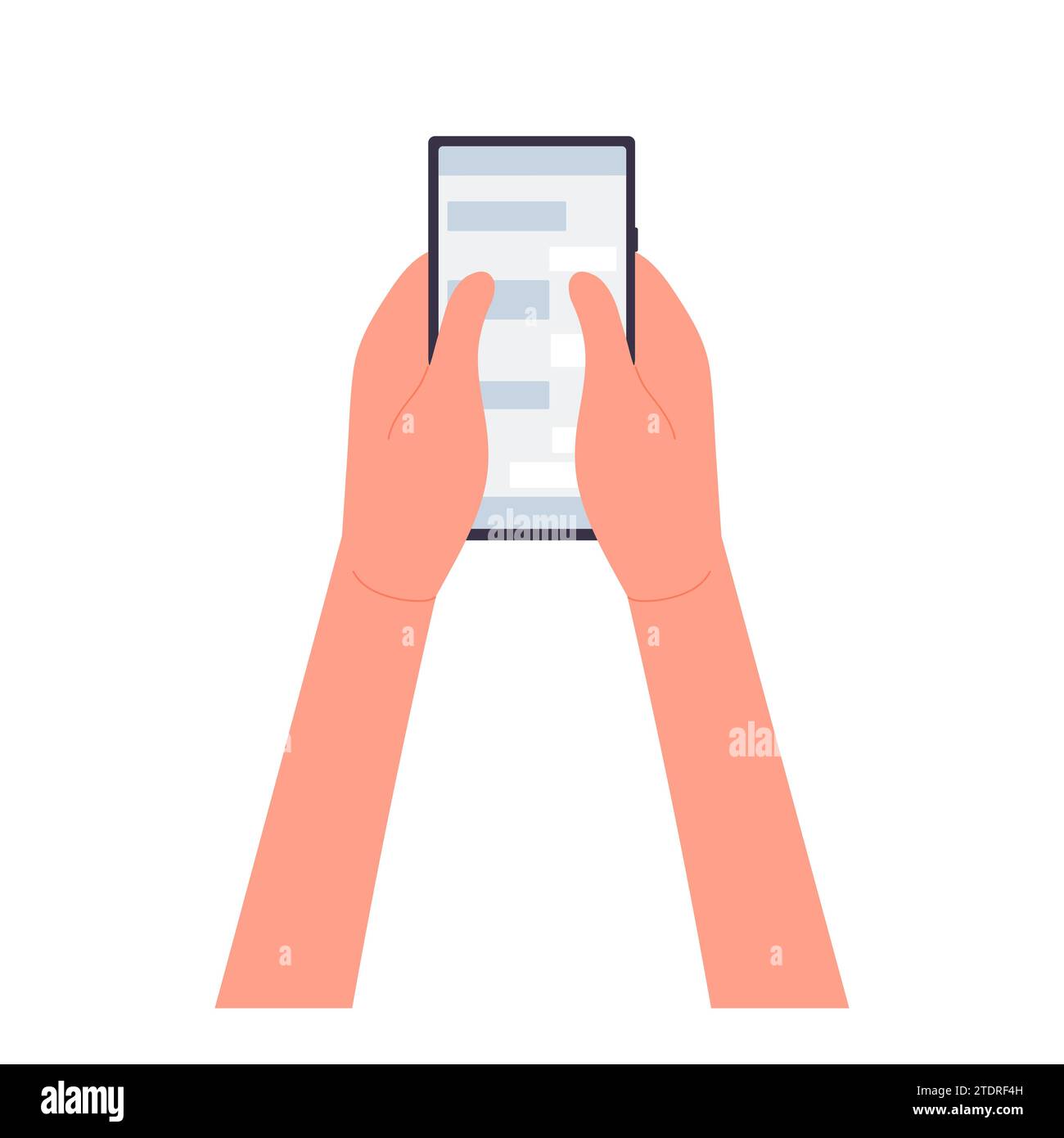 Hands with mobile phone chatting. Smartphone communication chat cartoon ...