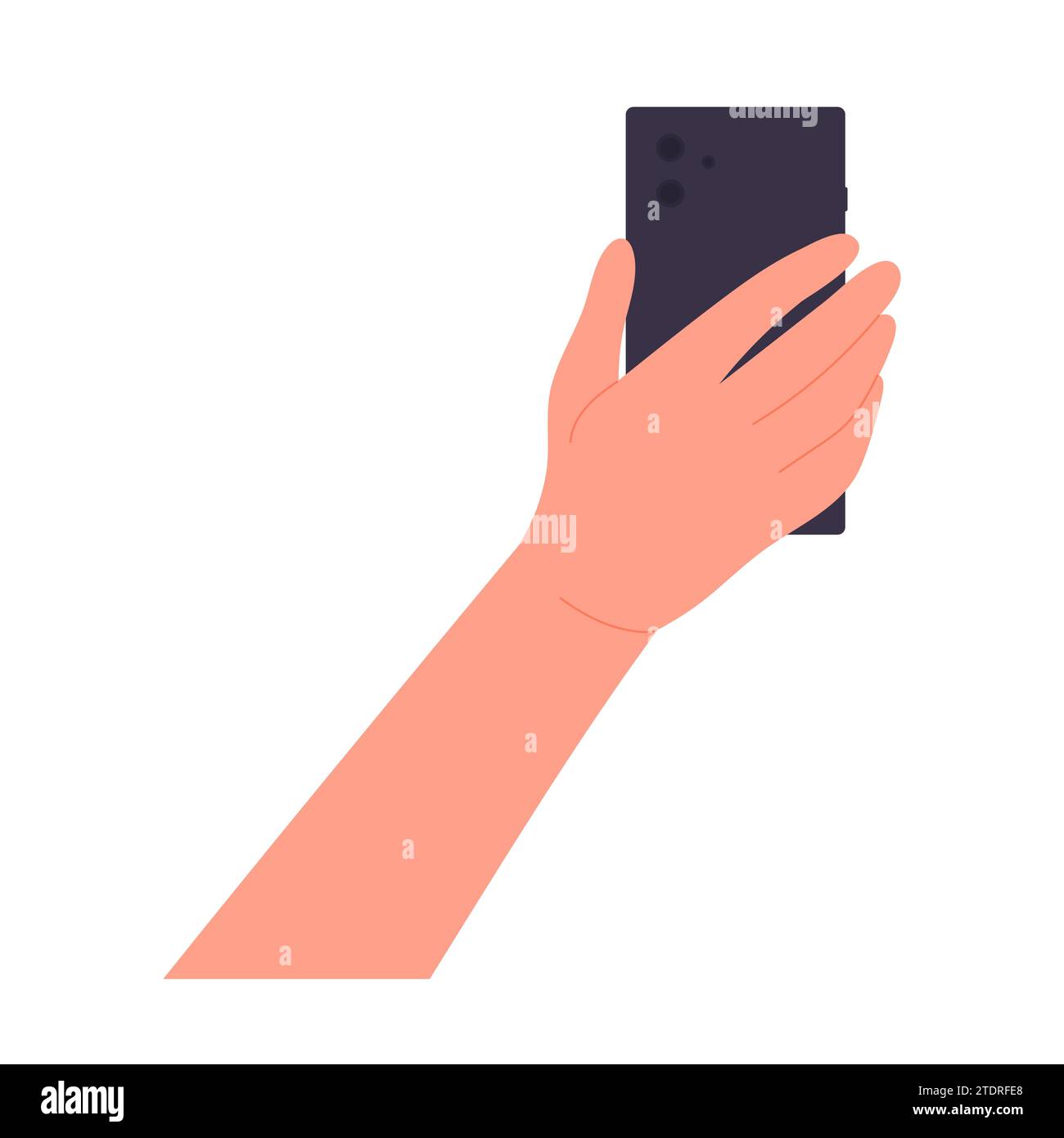 Hand with phone showing screen. Smartphone user, mobile communication ...