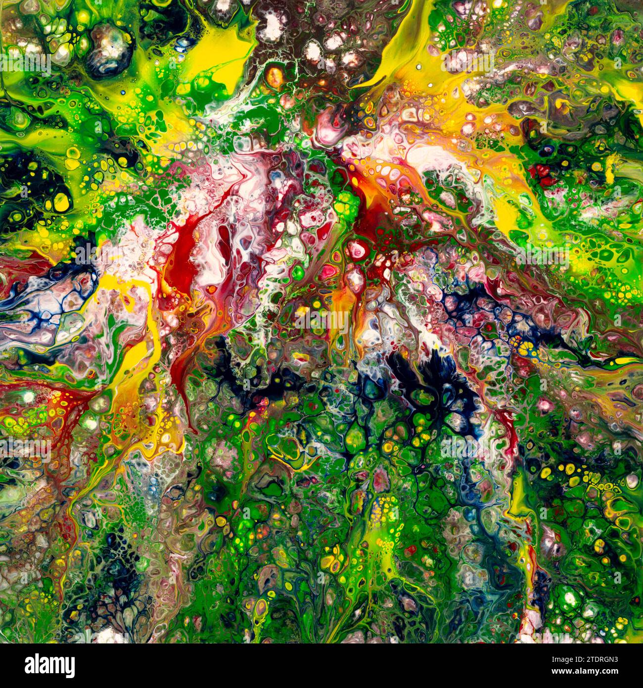 Abstract hand painted fluid or liquid art multicolored background ...