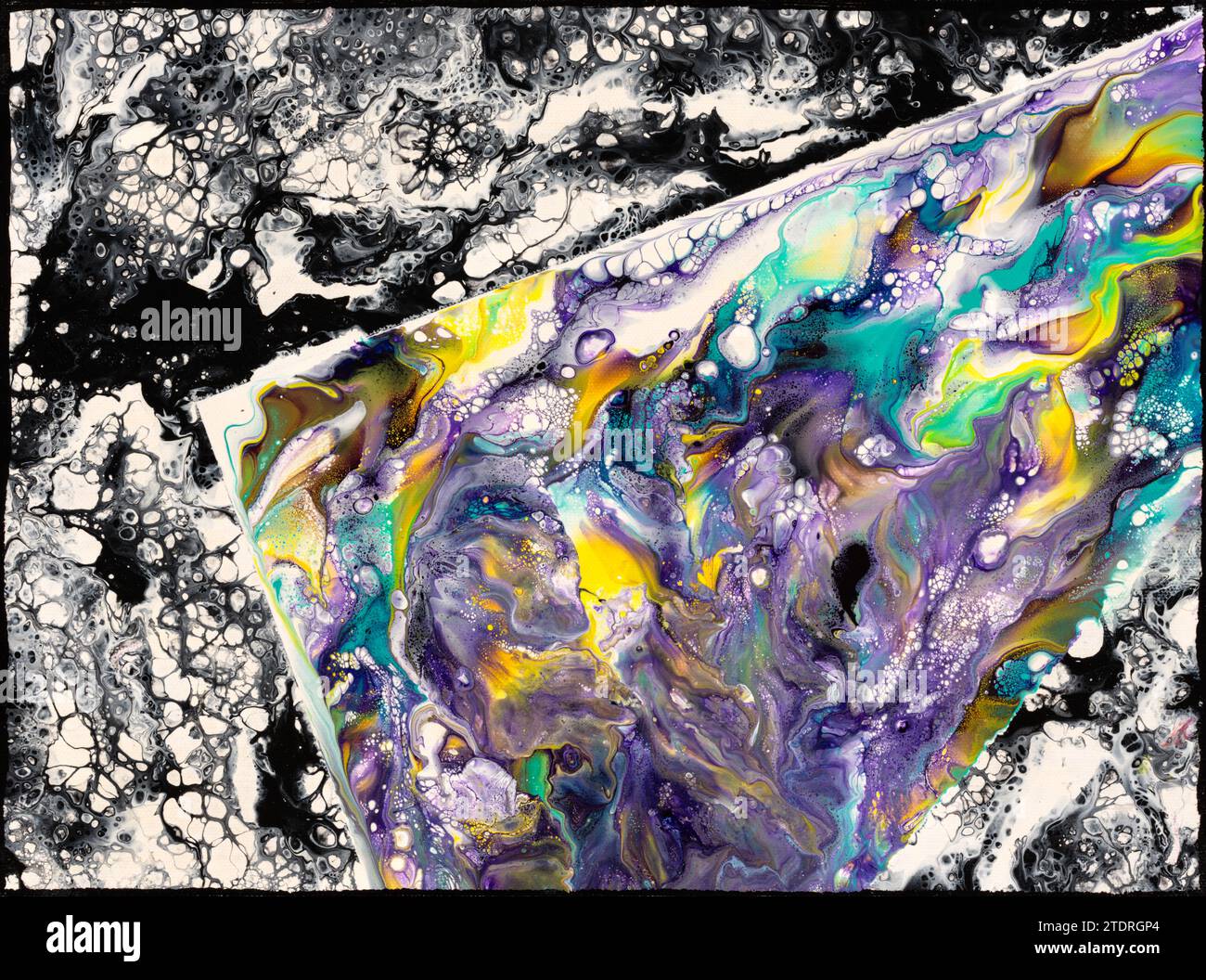 Abstract hand painted fluid or liquid art background. Acrylic painting ...