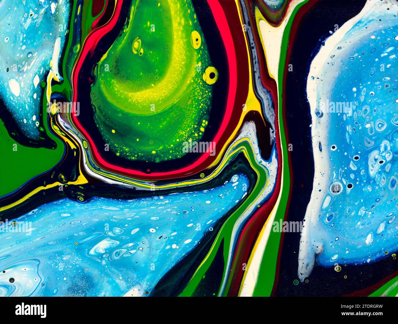 Abstract hand painted fluid or liquid art multicolored background ...