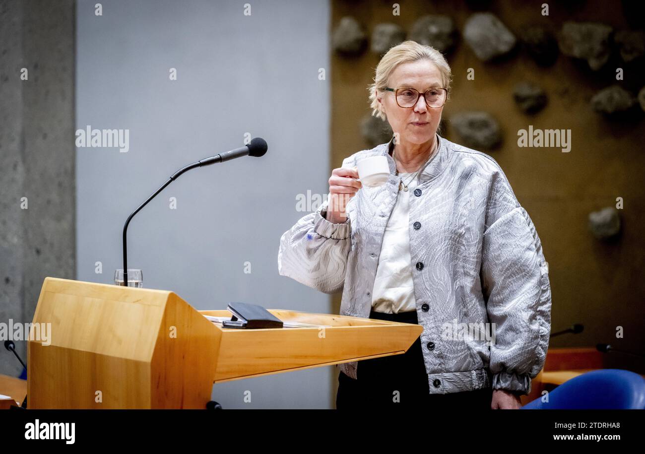 THE HAGUE - Sigrid Kaag, outgoing Minister of Finance during a debate ...