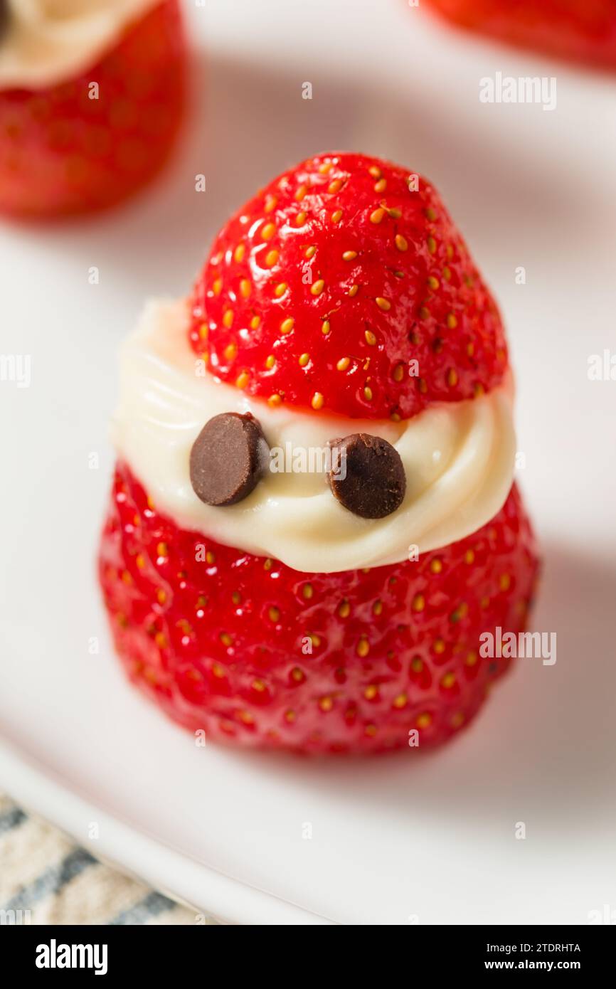 Homemade Festive Christmas Strawberry Santas with Whipped Cream and ...