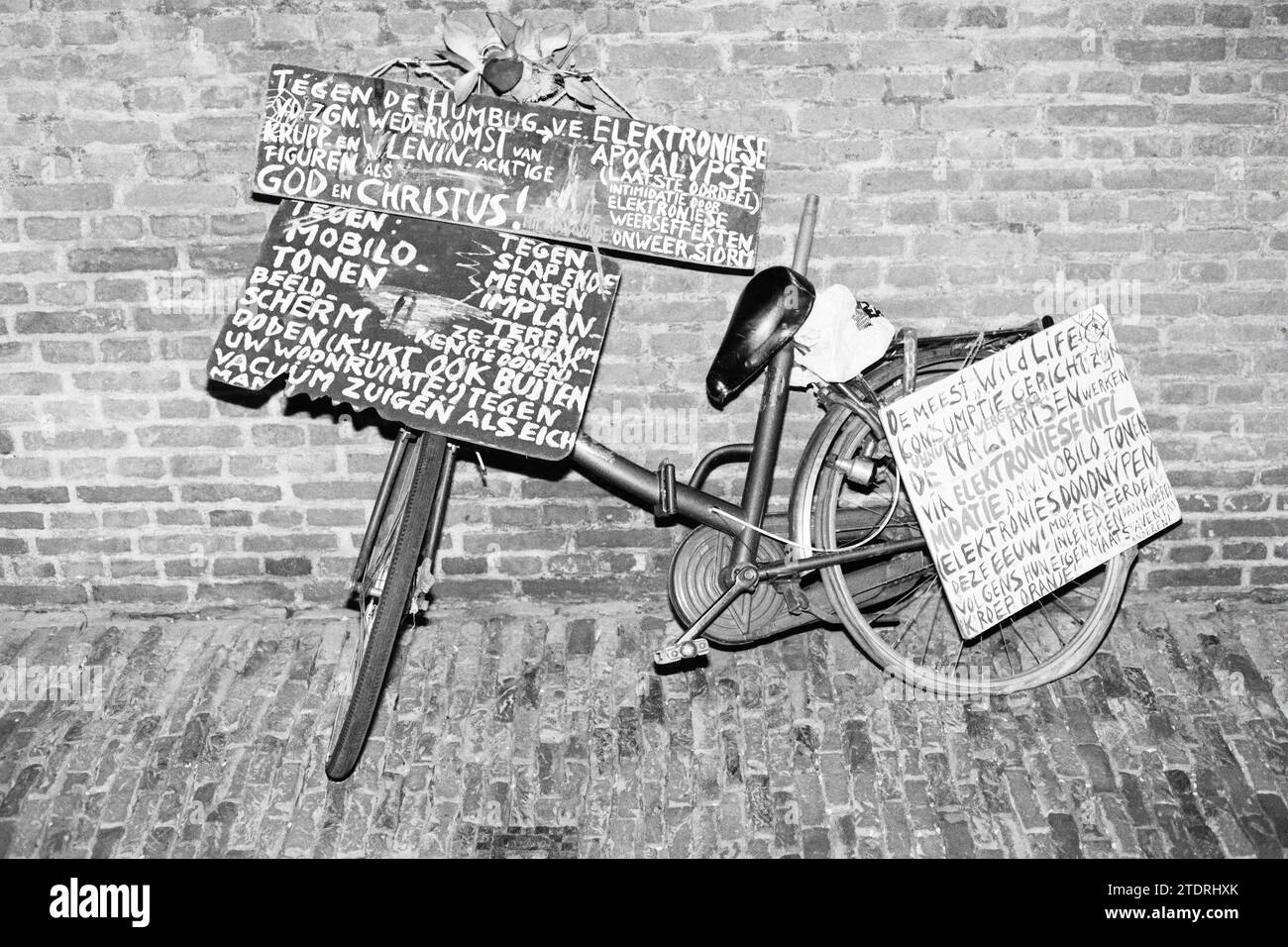 Bicycle with protest signs, 01-01-1992, Whizgle News from the Past ...