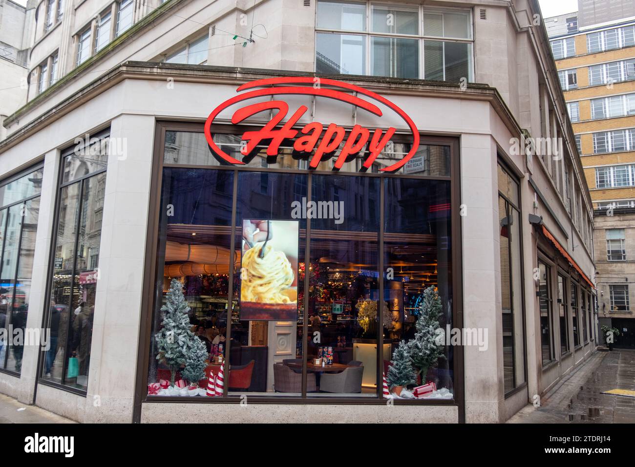 LONDON- DECEMBER 14, 2023: Happy restaurant off Piccadilly and ...