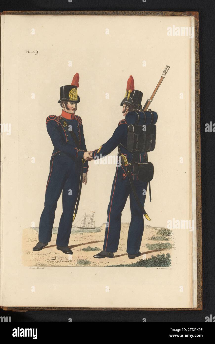 Marines, in front and back, 1823 Two Dutch Marines from the Marine ...