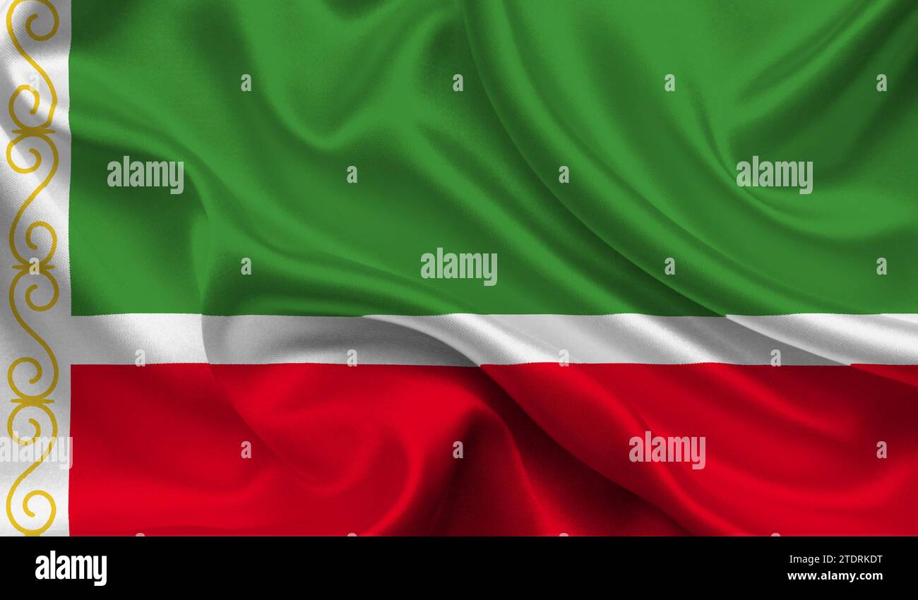 High detailed flag of Chechen Republic. National Chechen Republic flag ...