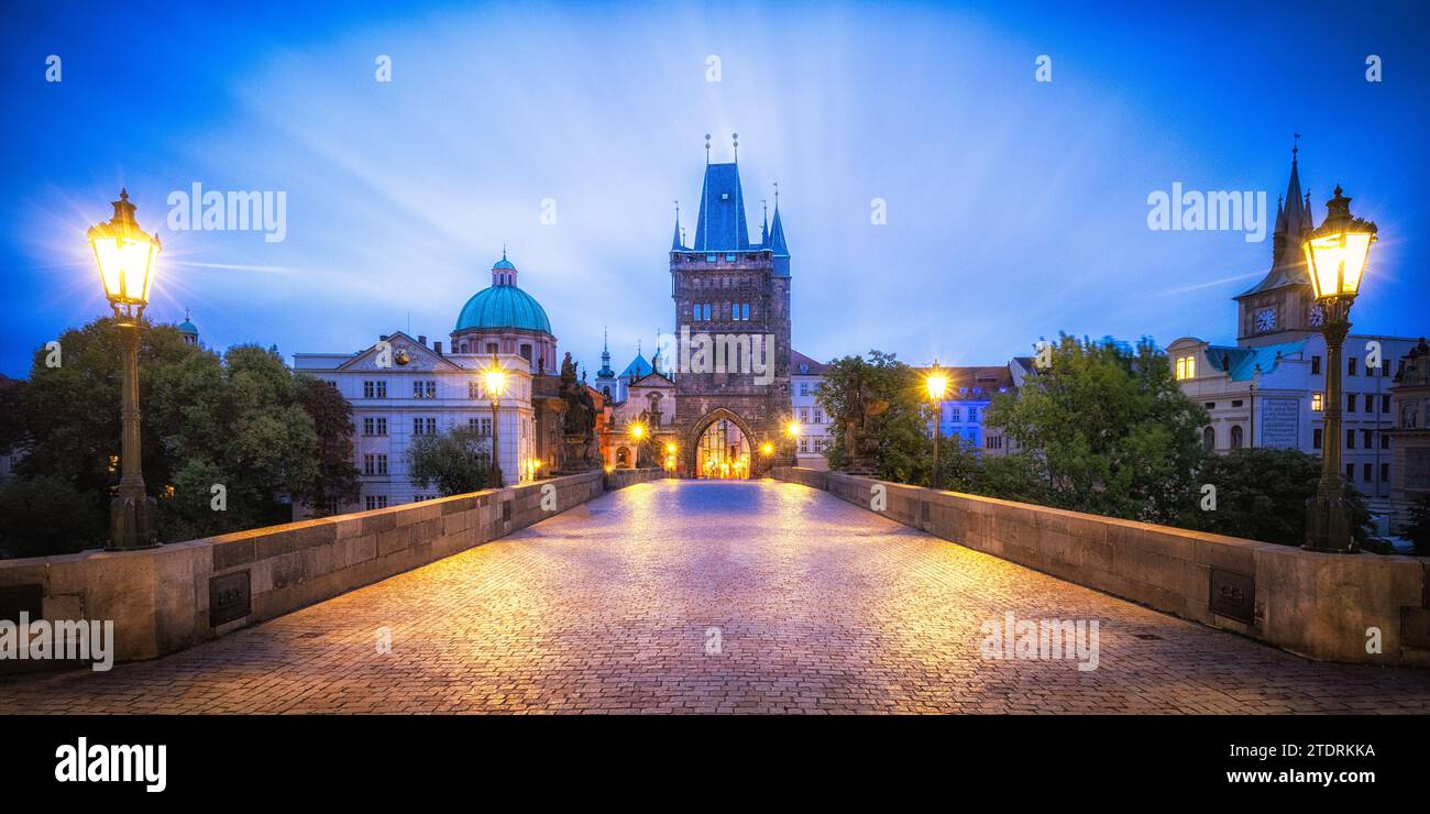 Charles Bridge in Prague in the Morning Stock Photo - Alamy