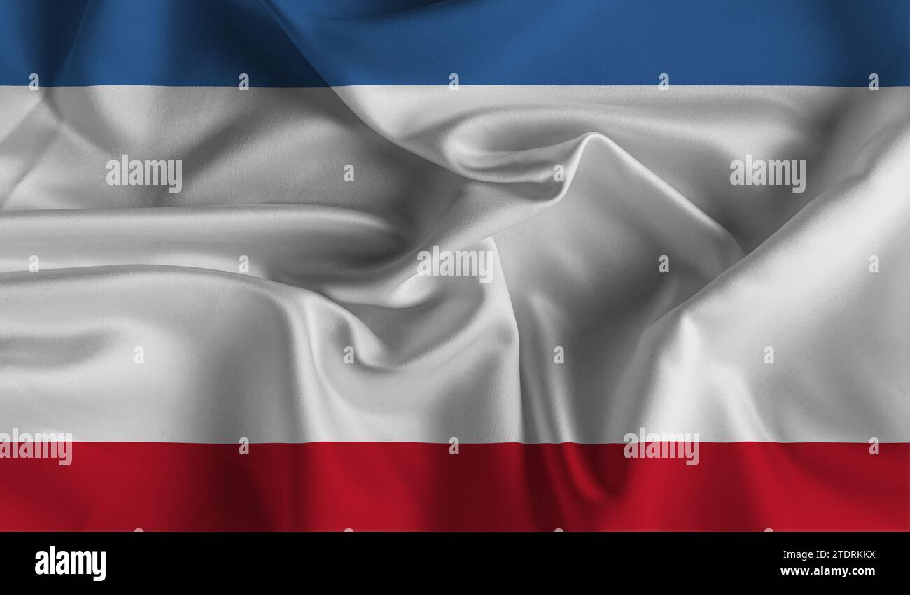High detailed flag of Crimea. National Crimea flag. 3D illustration ...