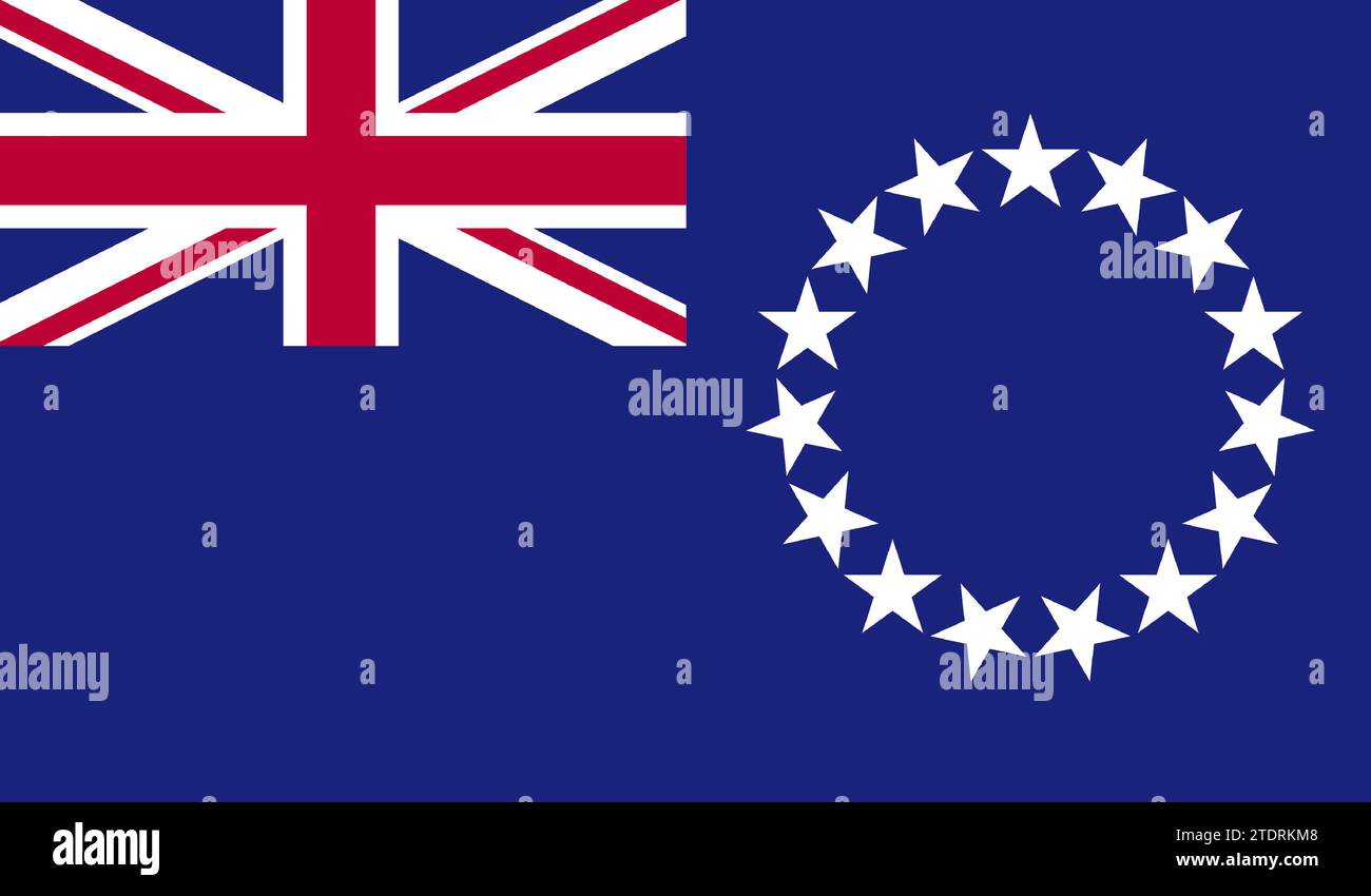 High detailed flag of Cook Islands. National Cook Islands flag. 3D ...