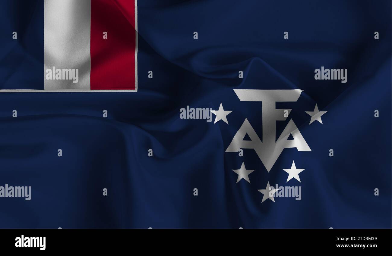 High detailed flag of French Southern and Antarctic Lands. National ...