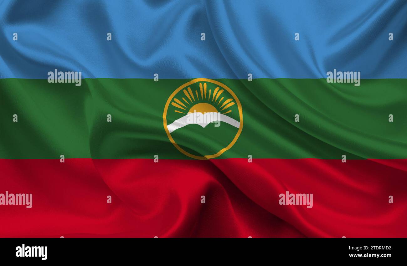 High detailed flag of Karachay Cherkessia. National Karachay Cherkessia ...